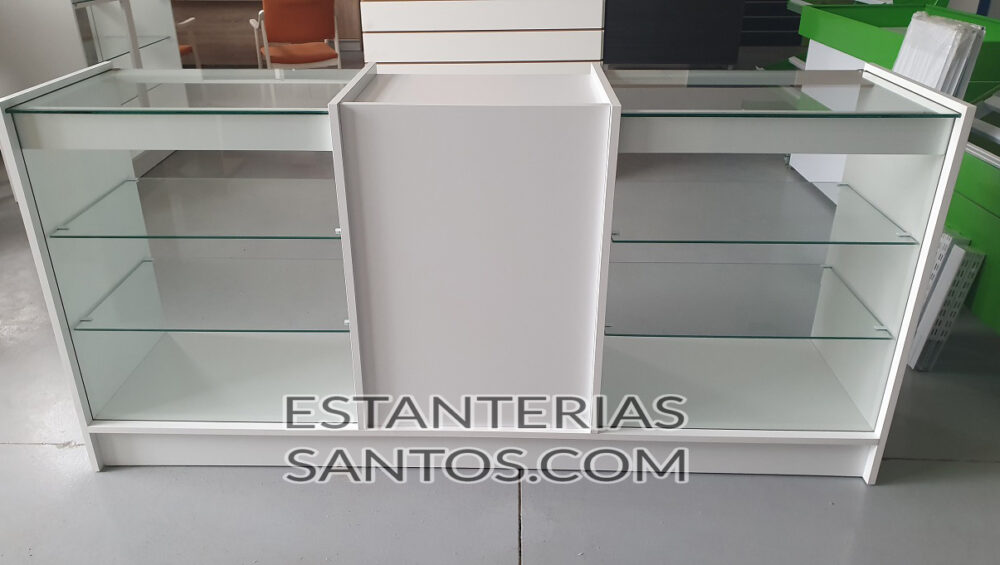 Mostrador Mixto con Vitrina completa Caja central de 2,00m largo ...